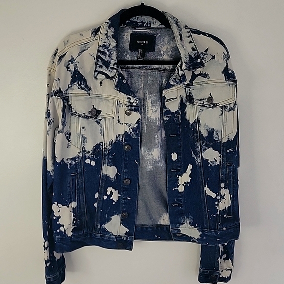 Forever Link | Jackets & Coats | Splatter Denim Jacket | Poshmark